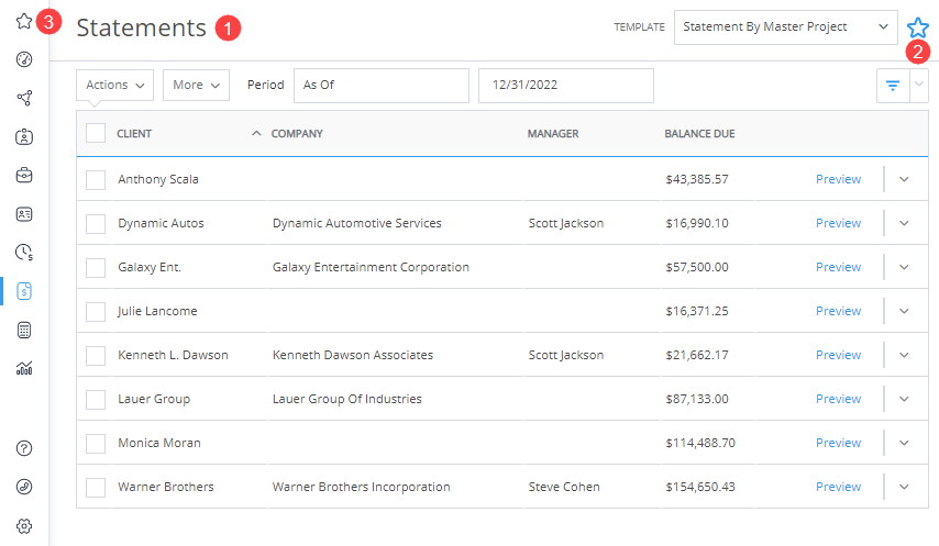 Statements – CORE Help Center