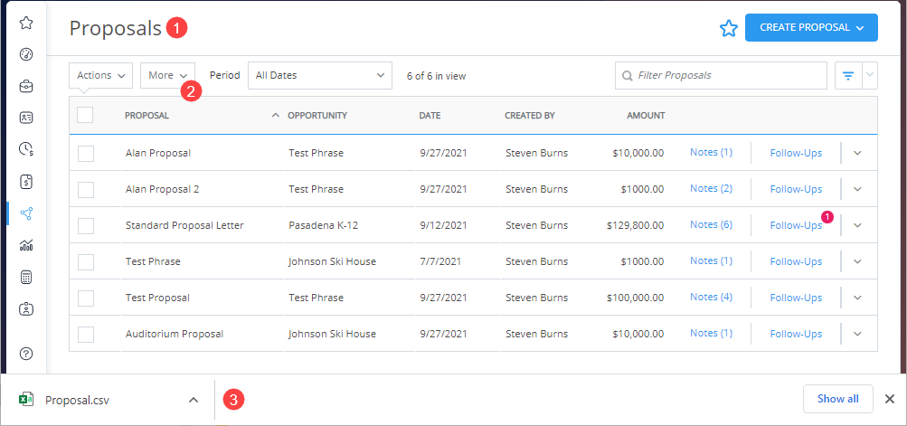 Proposals – CORE Help Center