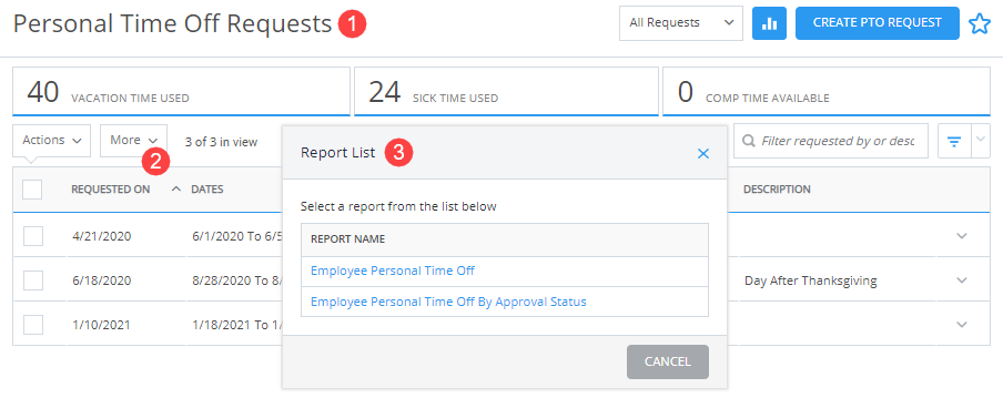 Personal Time Off Requests – CORE Help Center