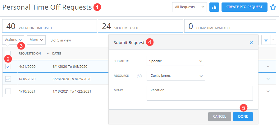 Personal Time Off Requests – CORE Help Center