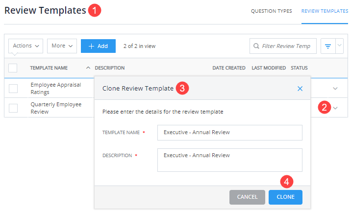 Review Templates – CORE Help Center