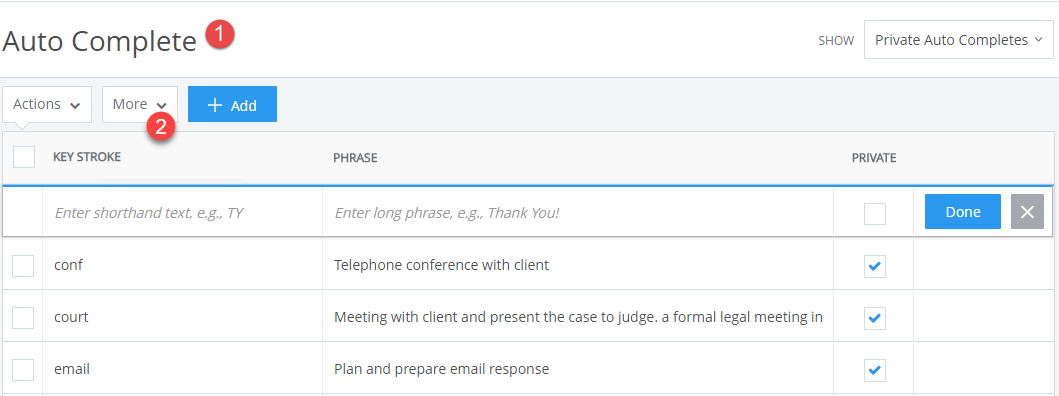 Auto Complete – CORE Help Center