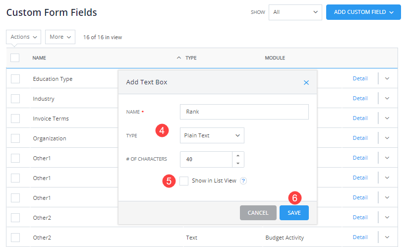 Custom Form Fields – CORE Help Center