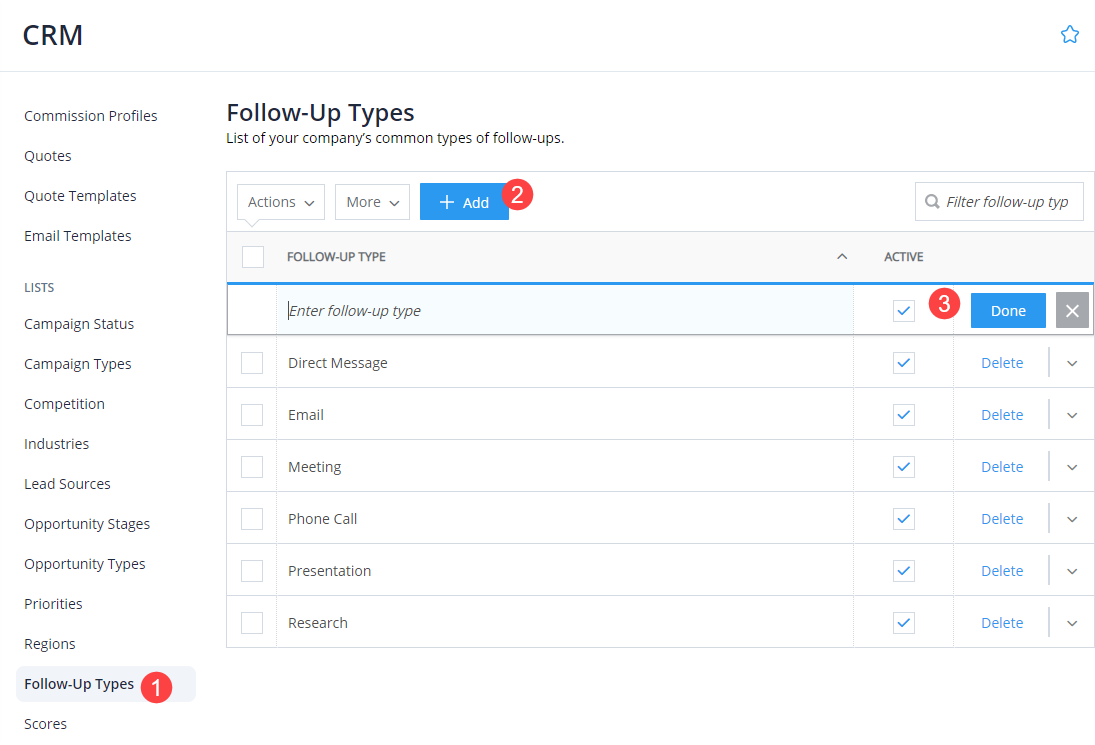 Follow-Up Types – CORE Help Center