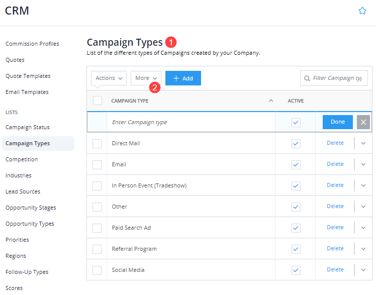 Campaign Types – CORE Help Center