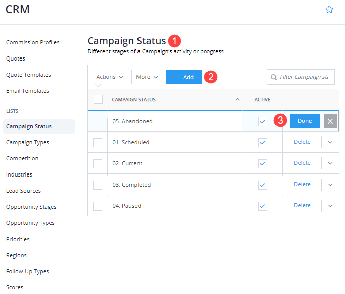 Campaign Status – CORE Help Center