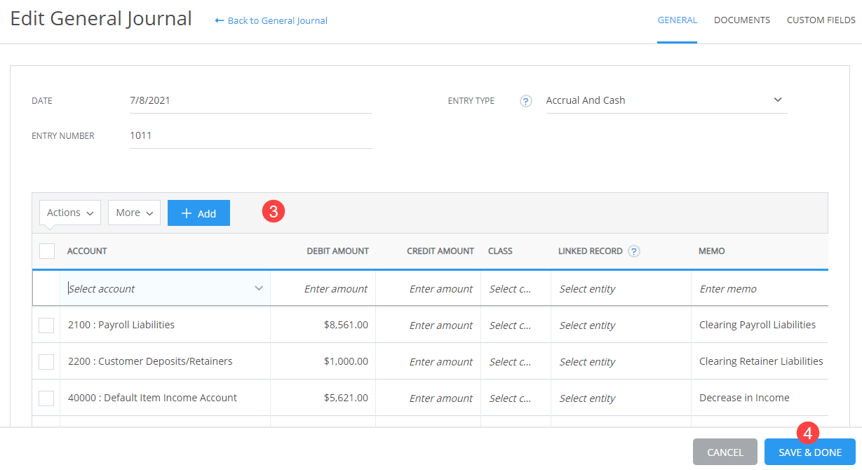 General Journal – CORE Help Center