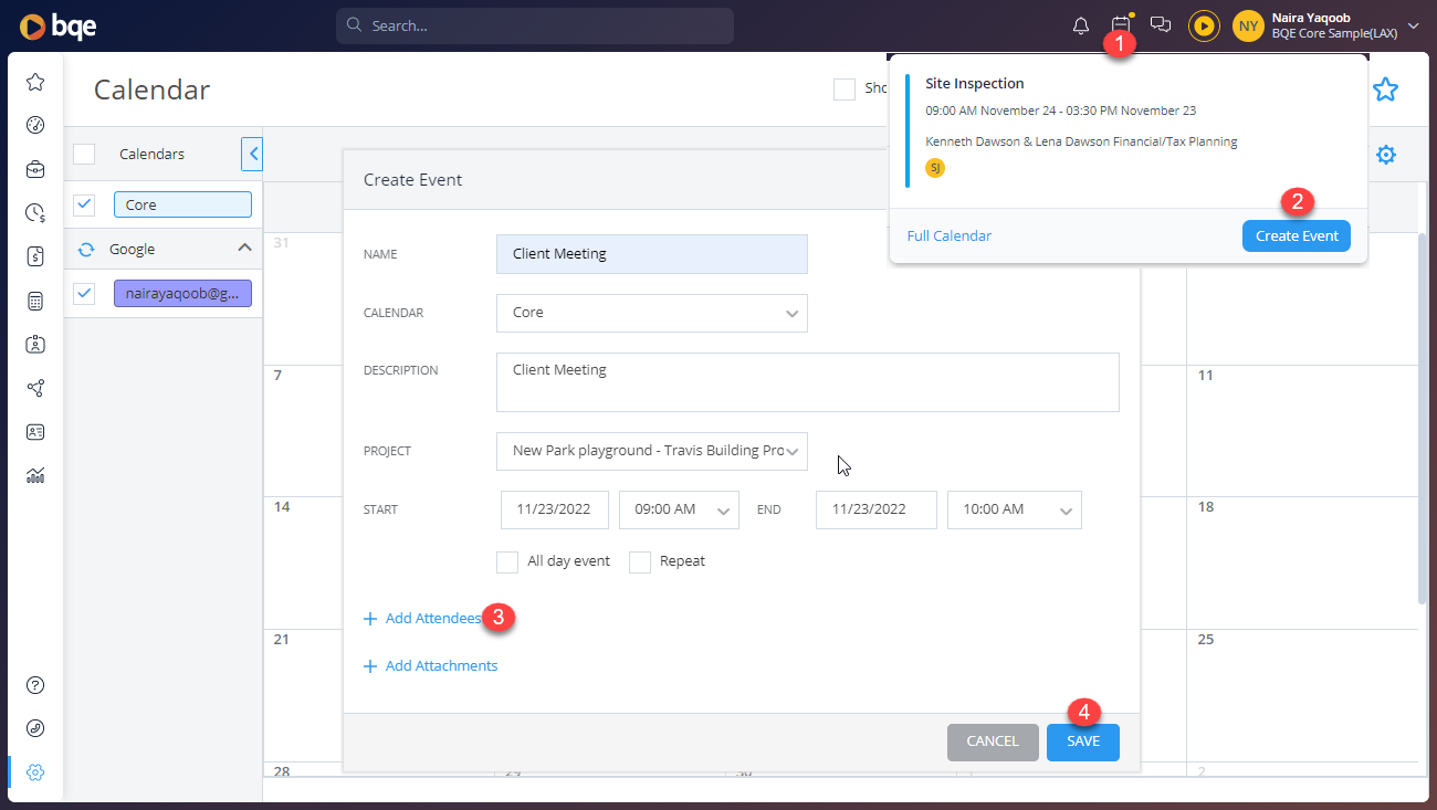 Calendar – CORE Help Center