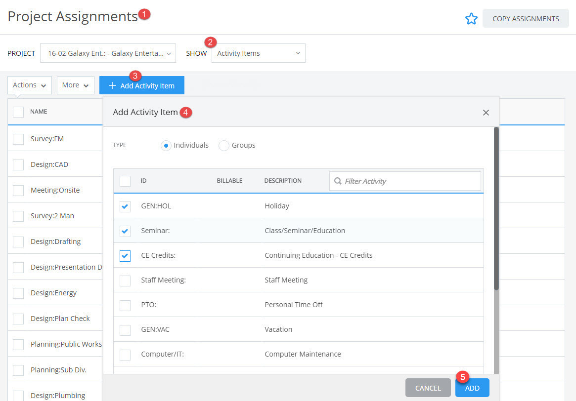 Project Assignments – CORE Help Center