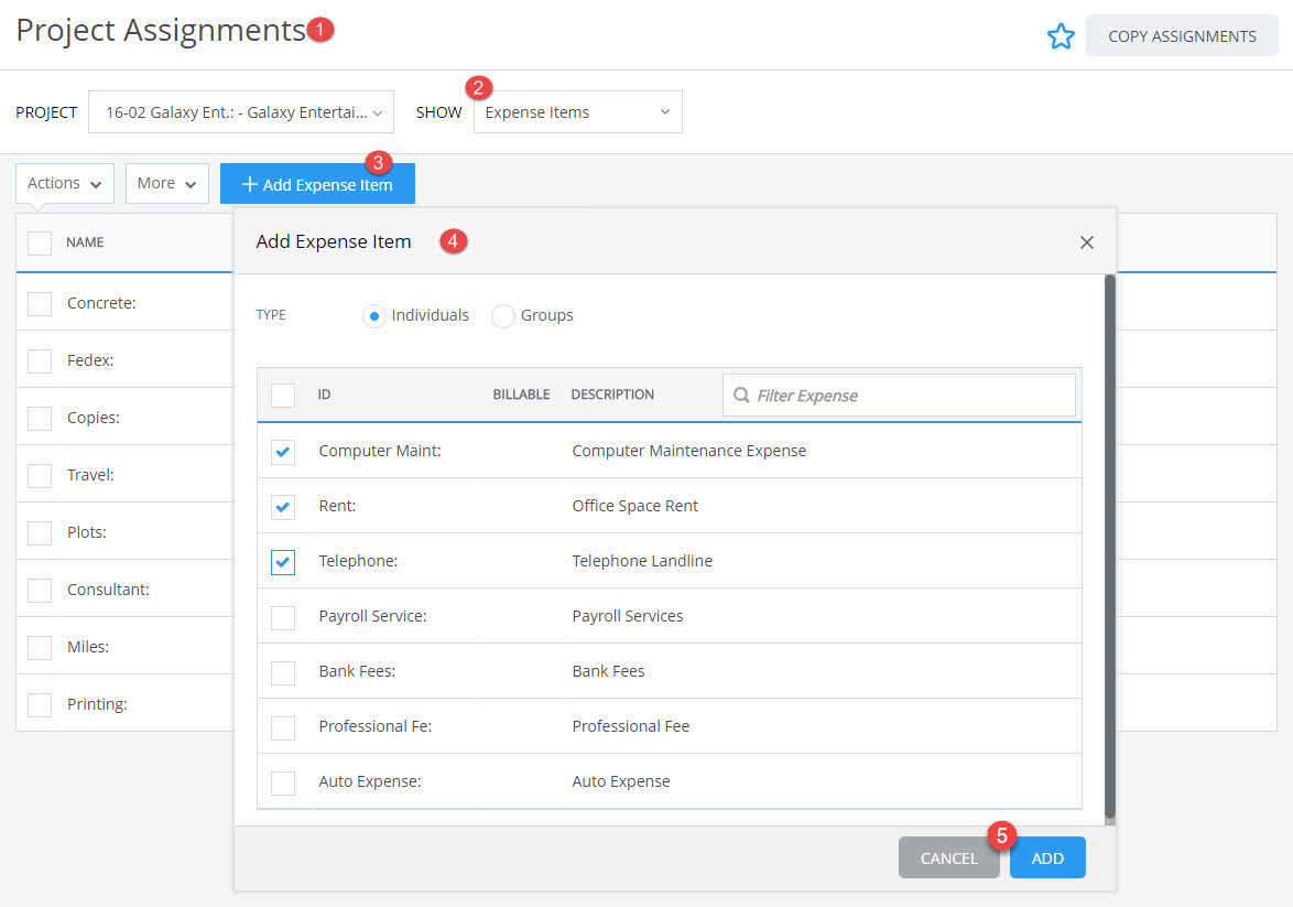 Project Assignments – CORE Help Center