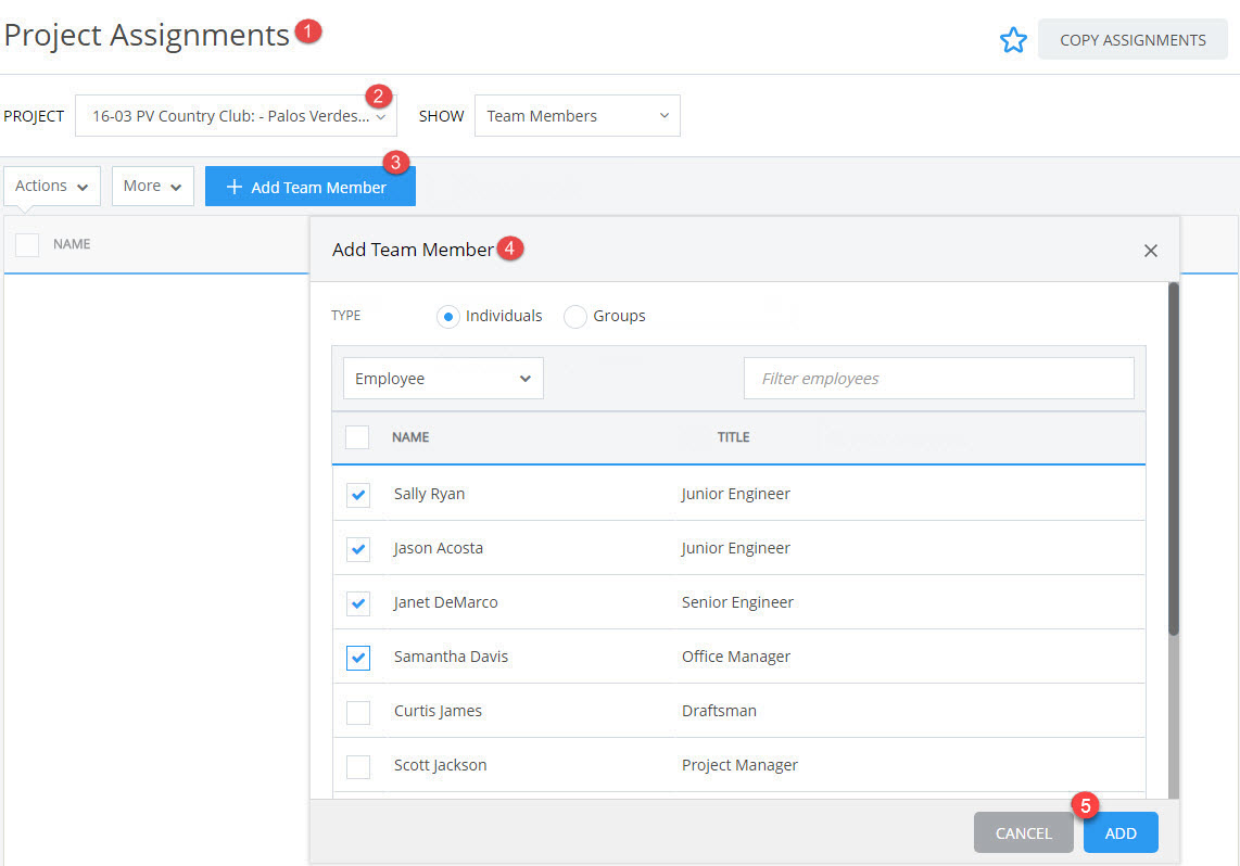 Project Assignments – CORE Help Center