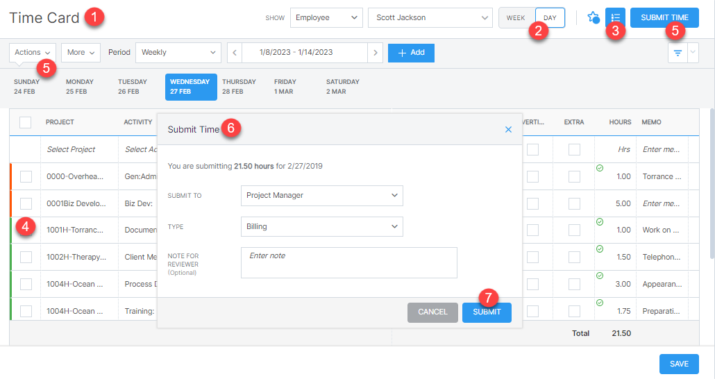 Time Card – CORE Help Center