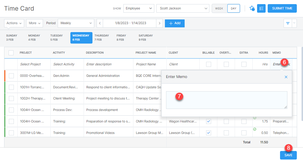 Time Card – CORE Help Center