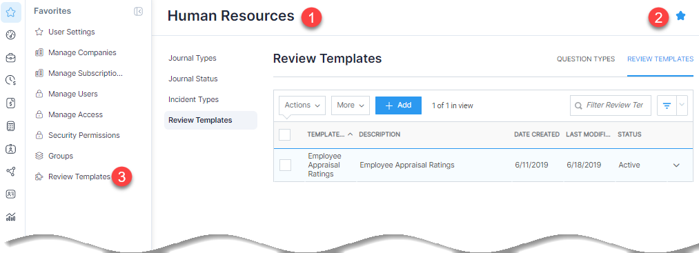 Review Templates – CORE Help Center