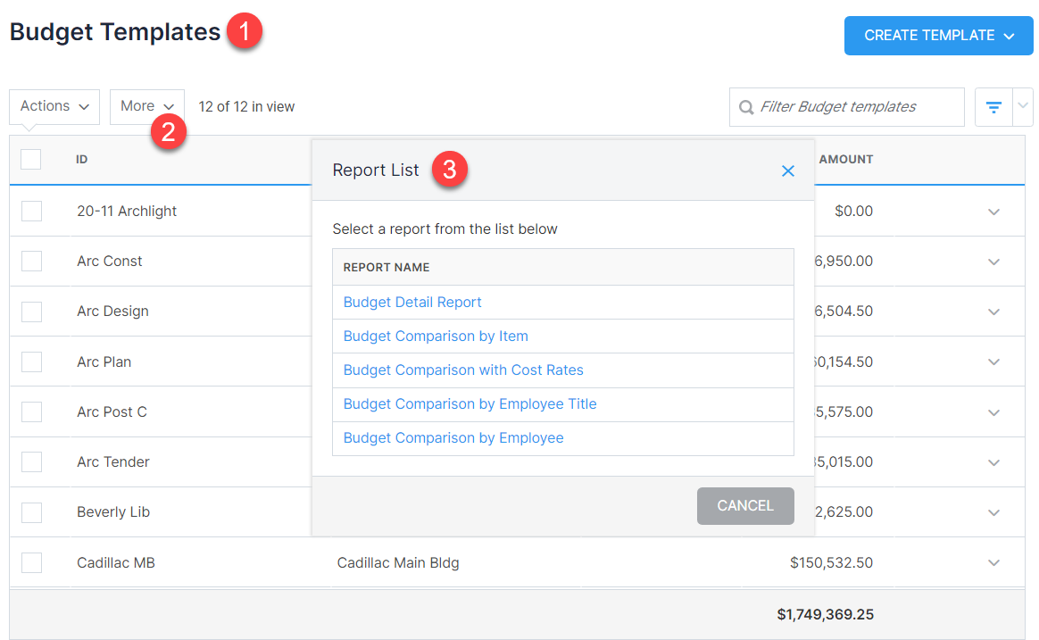 Budget Templates – CORE Help Center