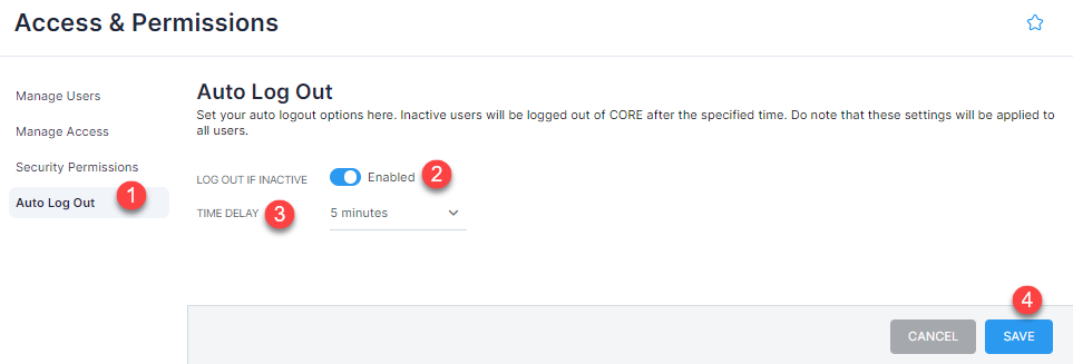 Settings – CORE Help Center
