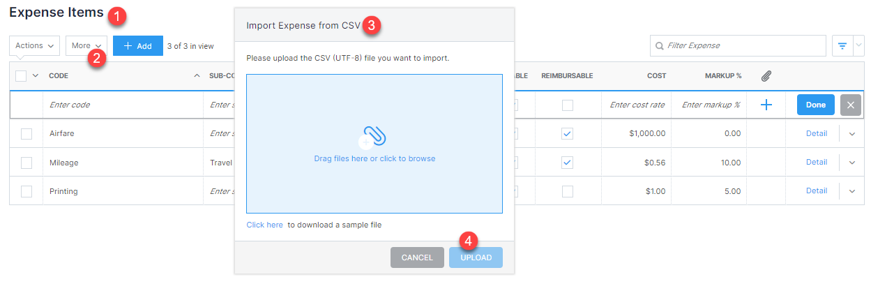 Expense Items – CORE Help Center
