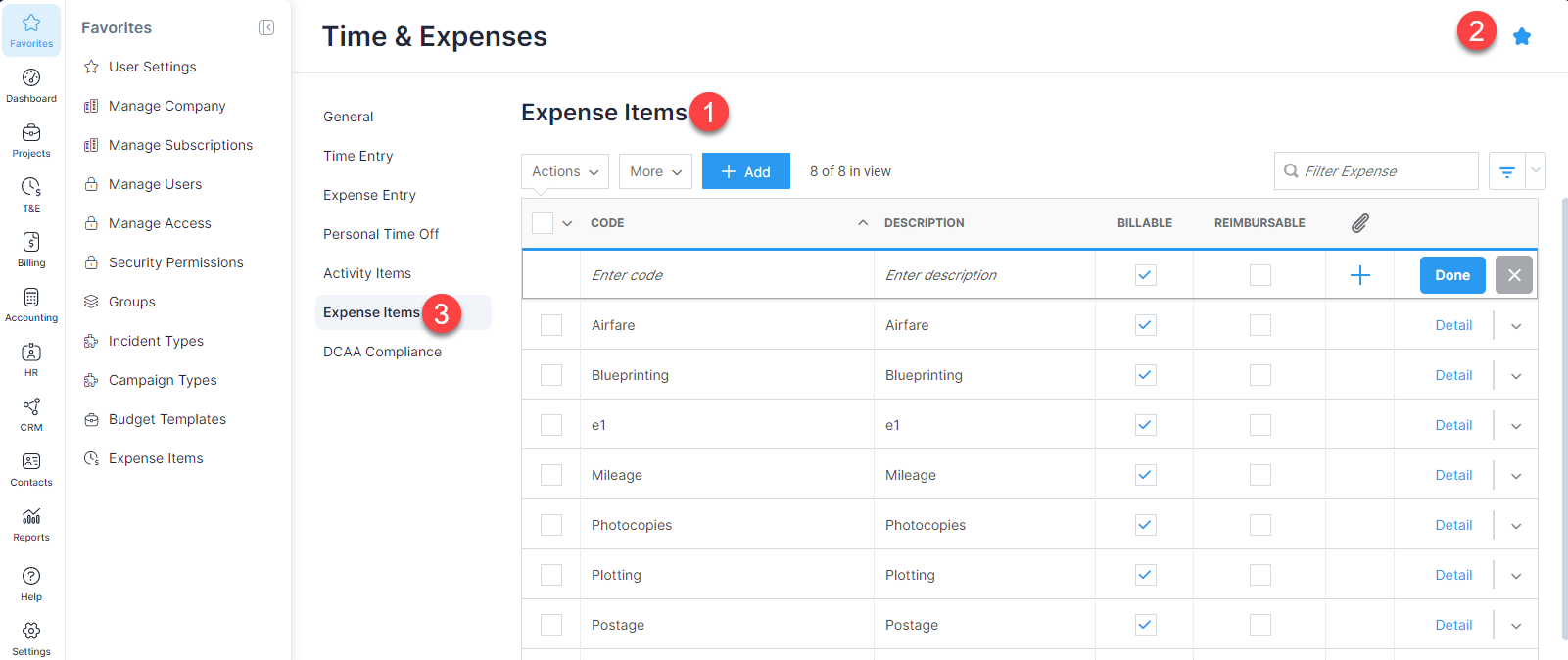 Expense Items – CORE Help Center
