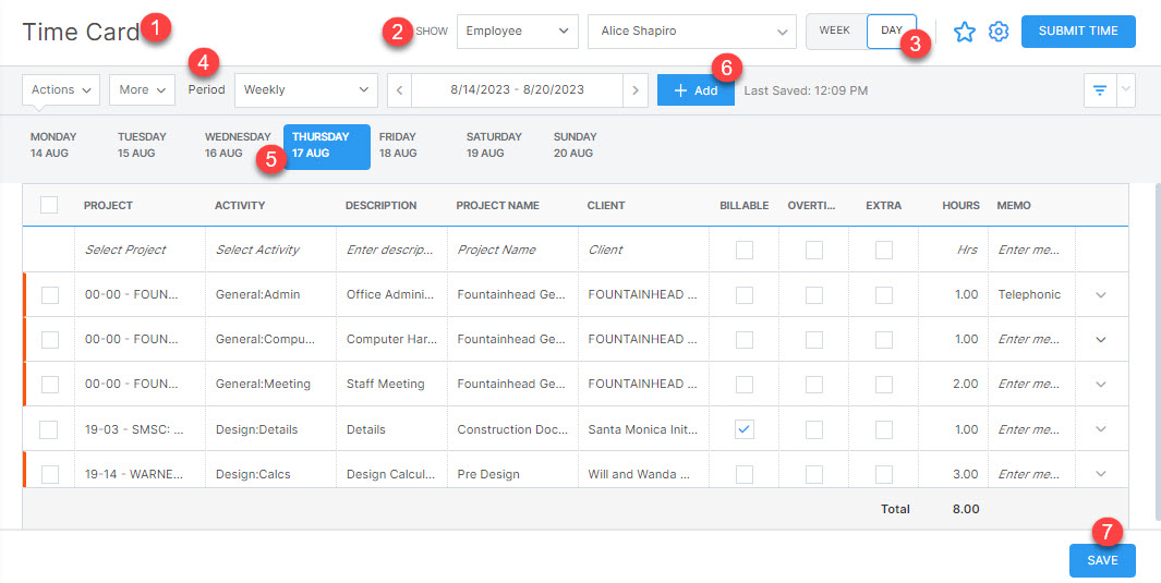 Time Card – CORE Help Center