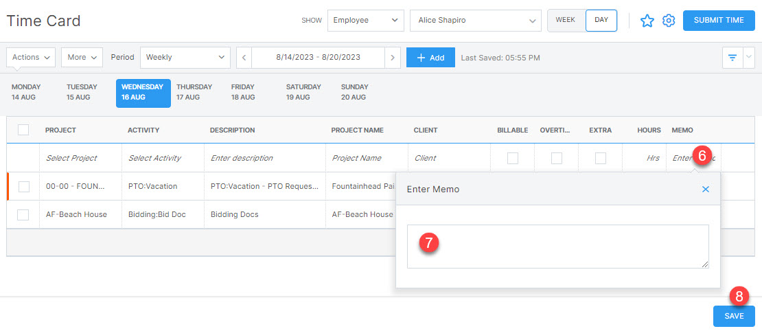 Time Card – CORE Help Center