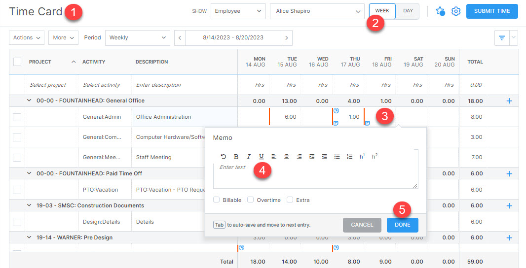 Time Card – CORE Help Center