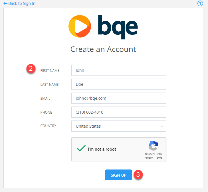 BQE CORE Sign-Up – CORE Help Center