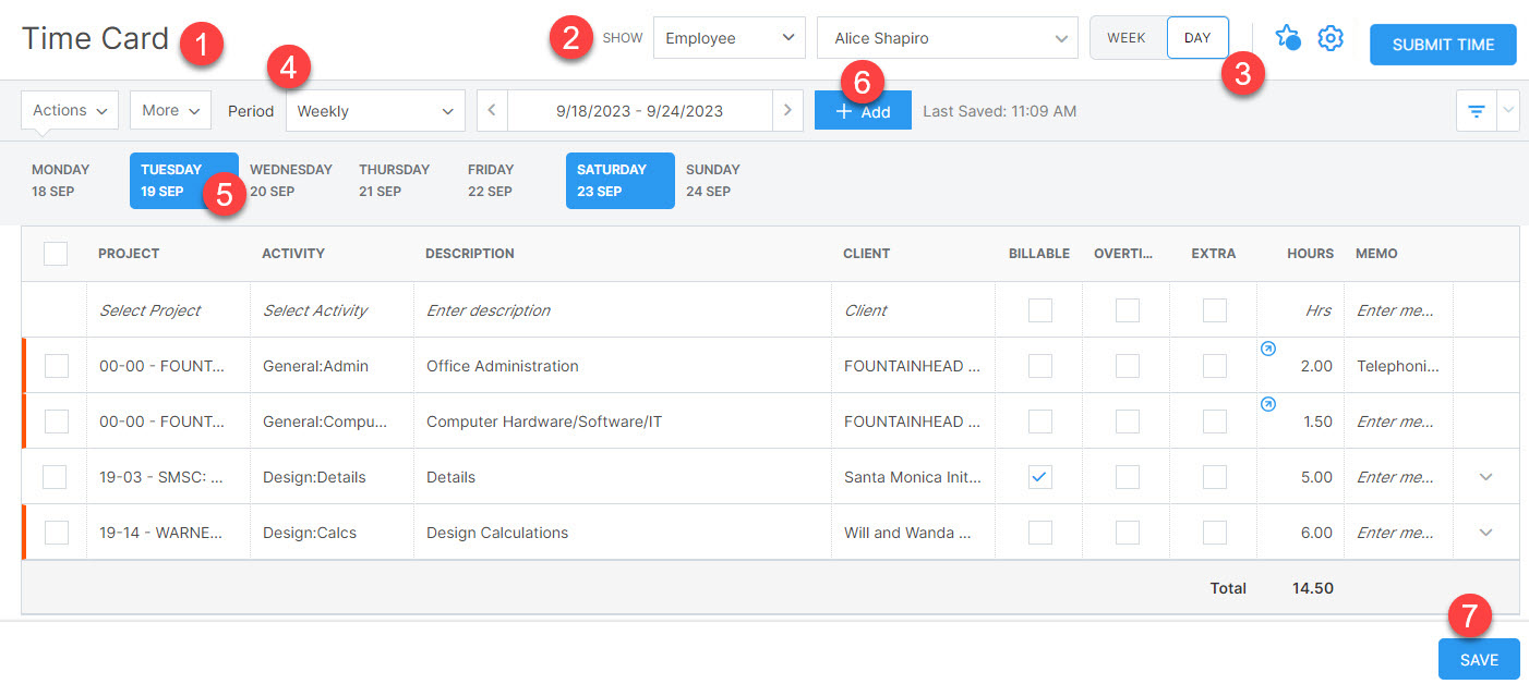Time Card – CORE Help Center