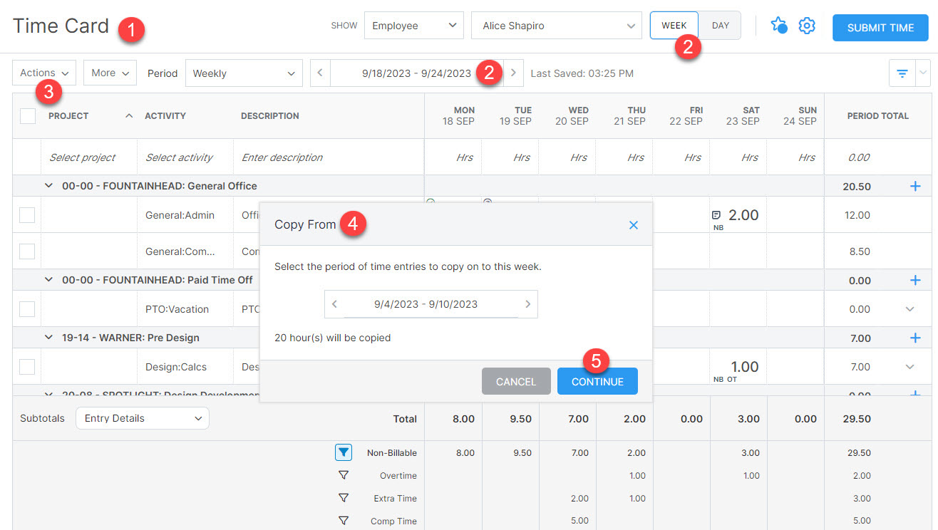 Time Card – CORE Help Center