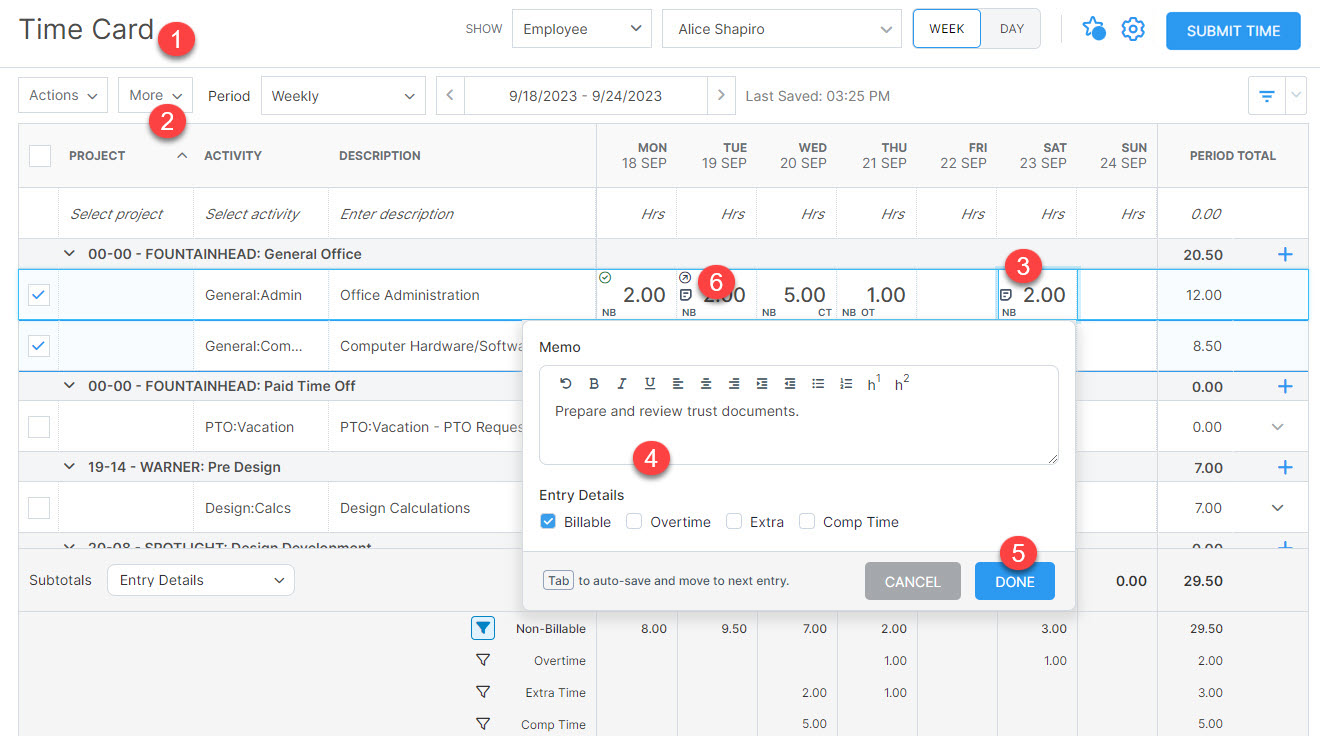 Time Card – CORE Help Center