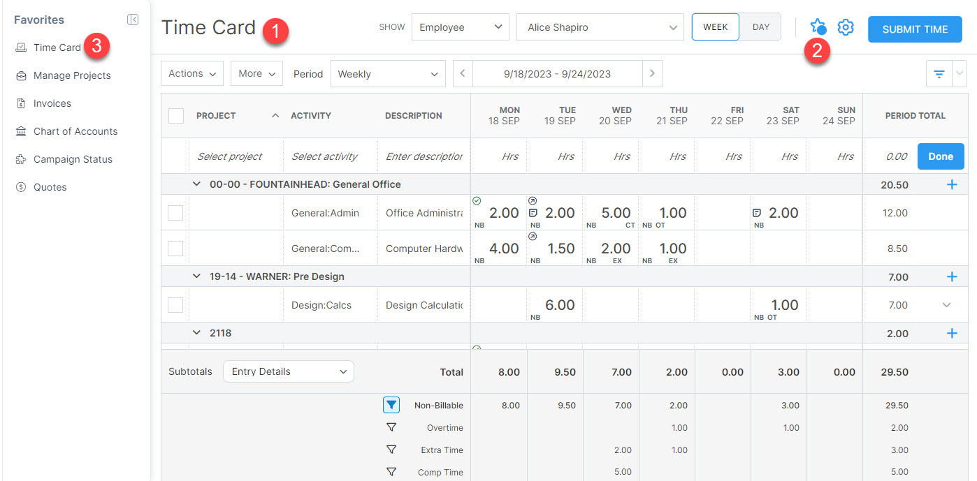 Time Card – CORE Help Center