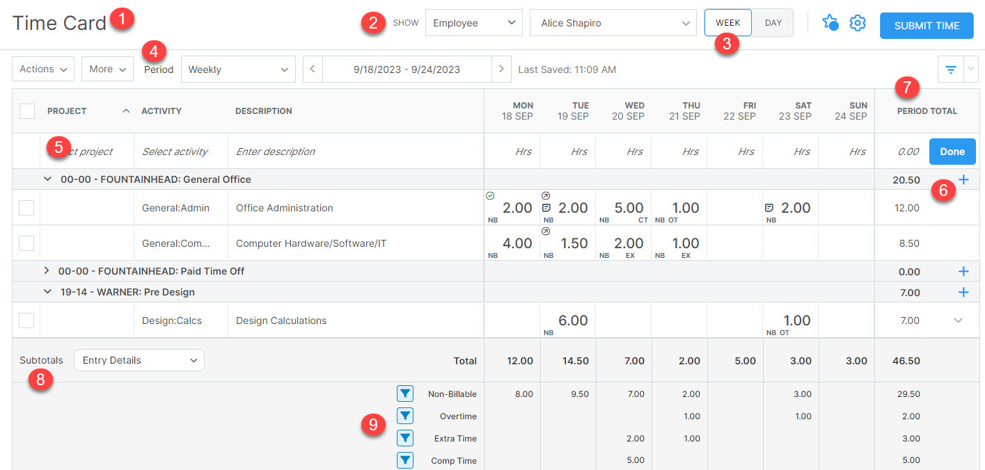 Time Card – CORE Help Center