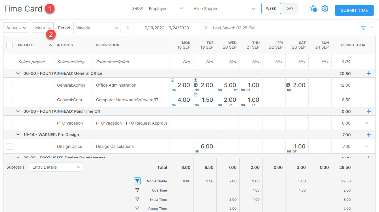 Time Card – CORE Help Center