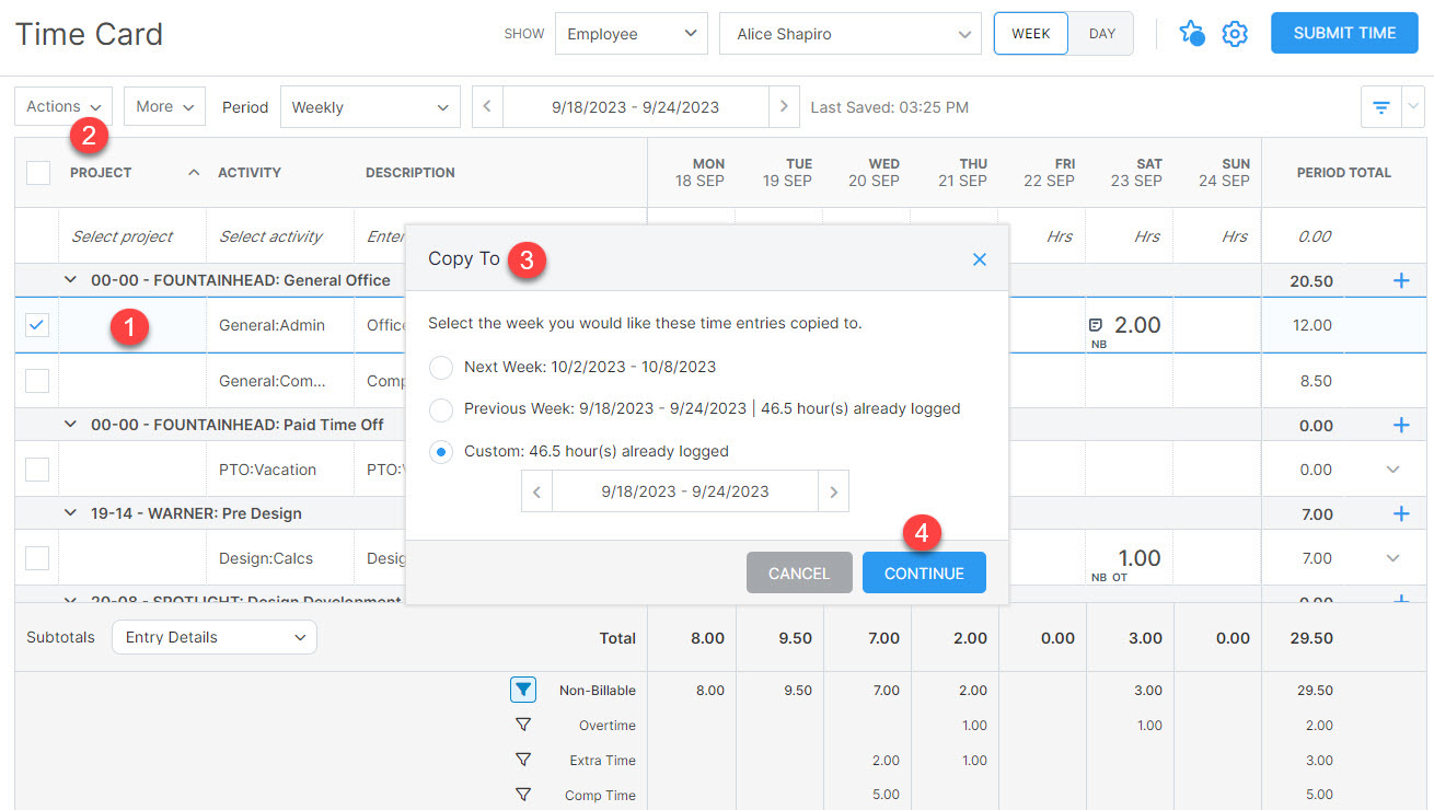 Time Card – CORE Help Center