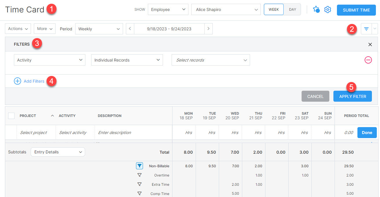Time Card – CORE Help Center