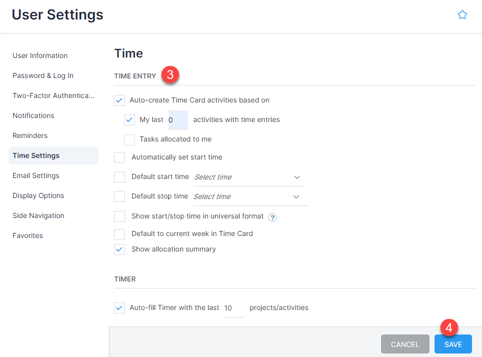 Time Card – CORE Help Center