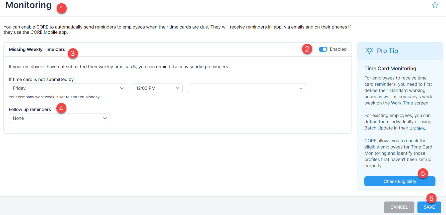 Settings – CORE Help Center