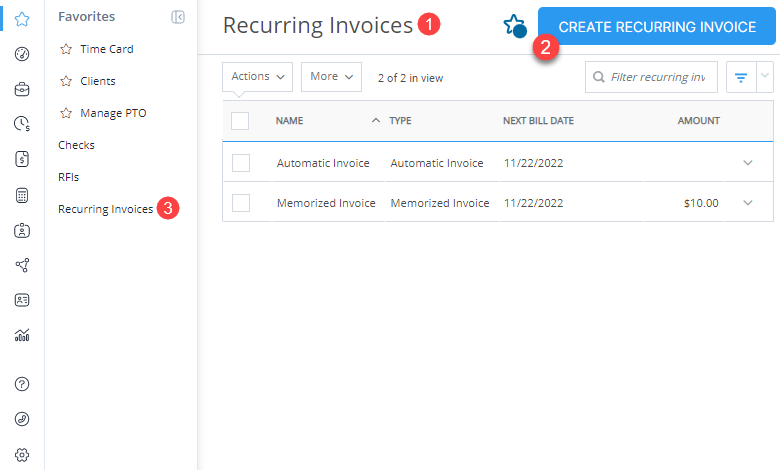 Recurring Invoices – CORE Help Center