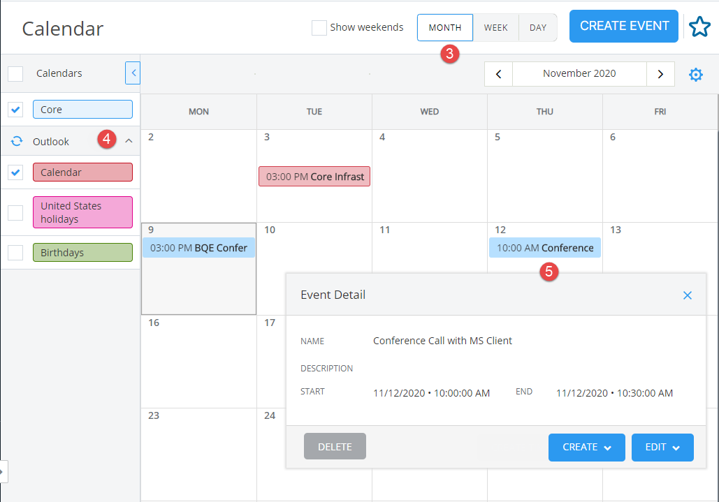 Calendar – CORE Help Center