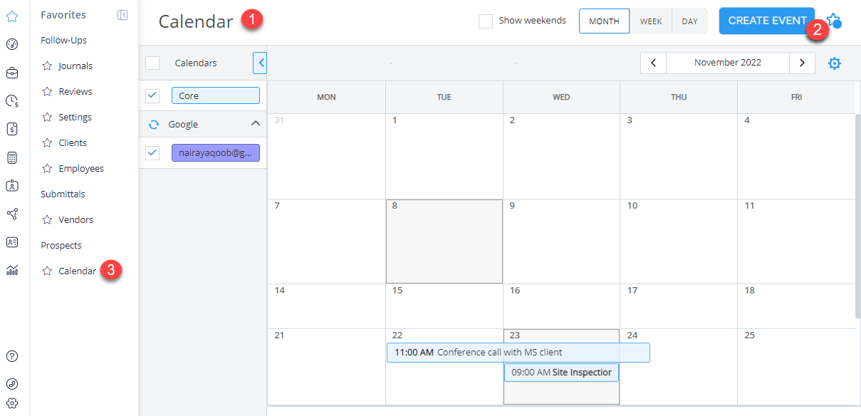 Calendar – CORE Help Center