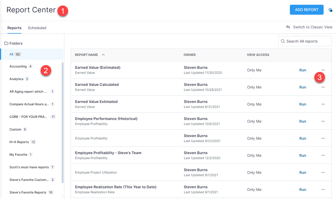 Report Center – CORE Help Center