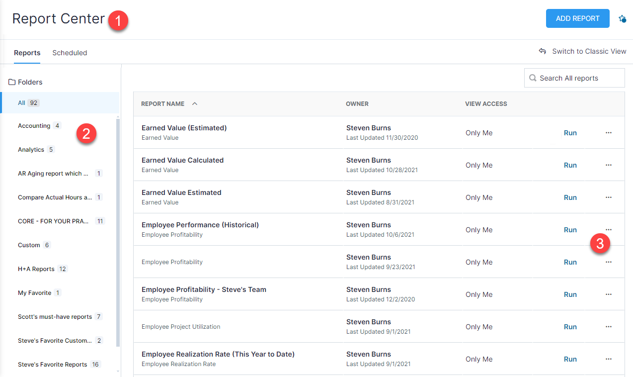 Report Center – CORE Help Center