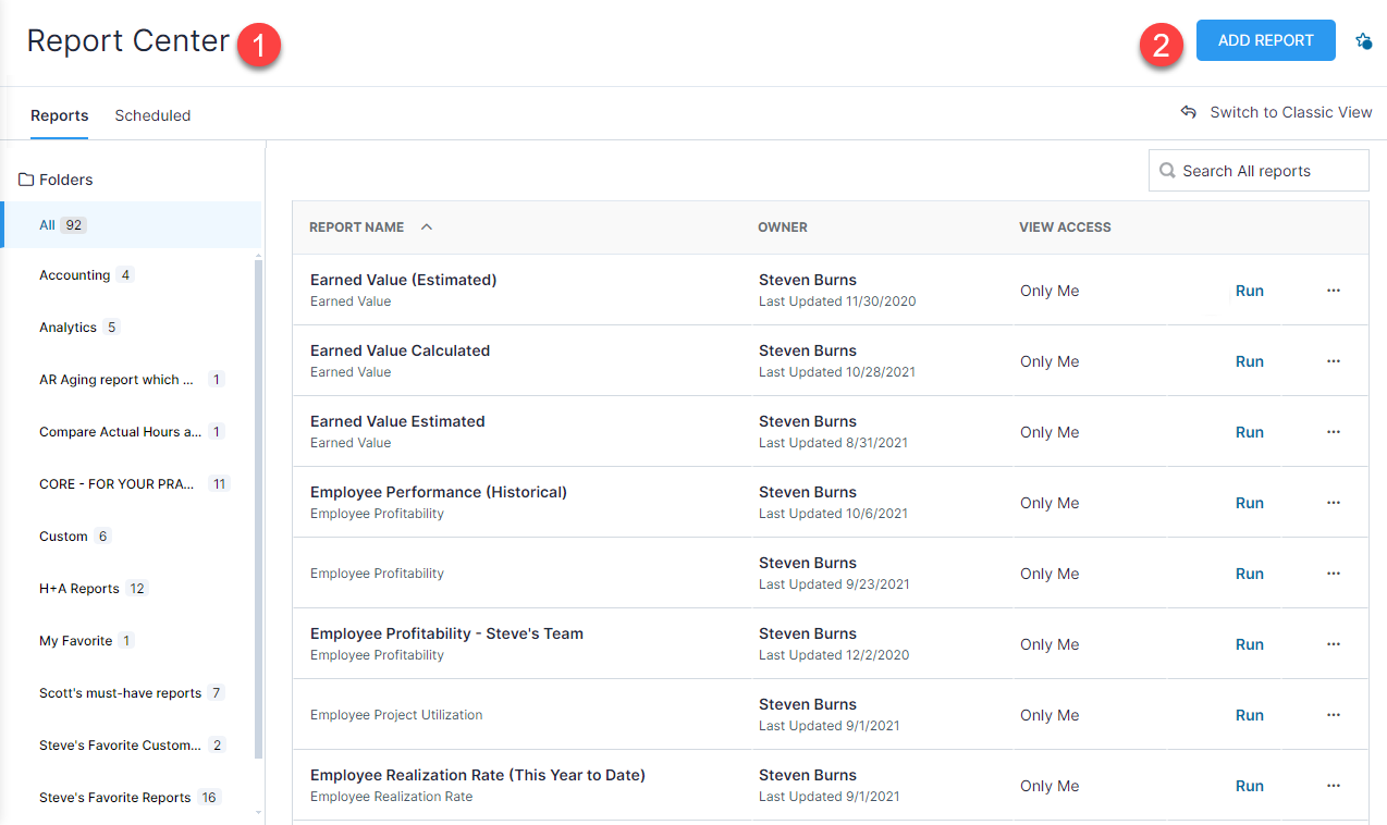 Report Center – CORE Help Center