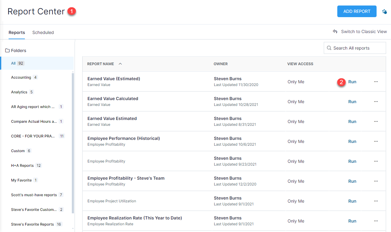 Report Center – CORE Help Center