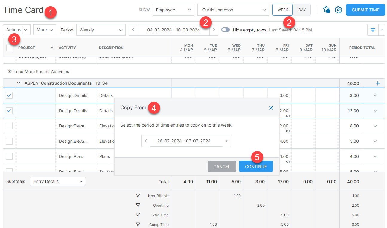 Time Card – CORE Help Center