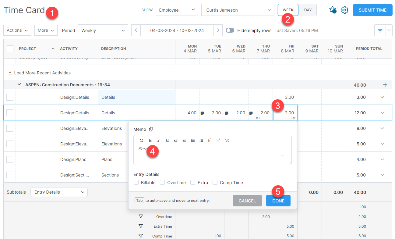 Time Card – CORE Help Center