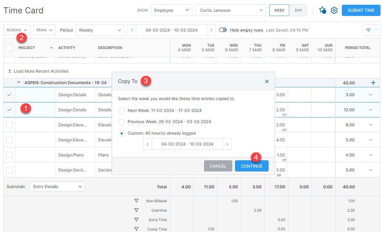 Time Card – CORE Help Center