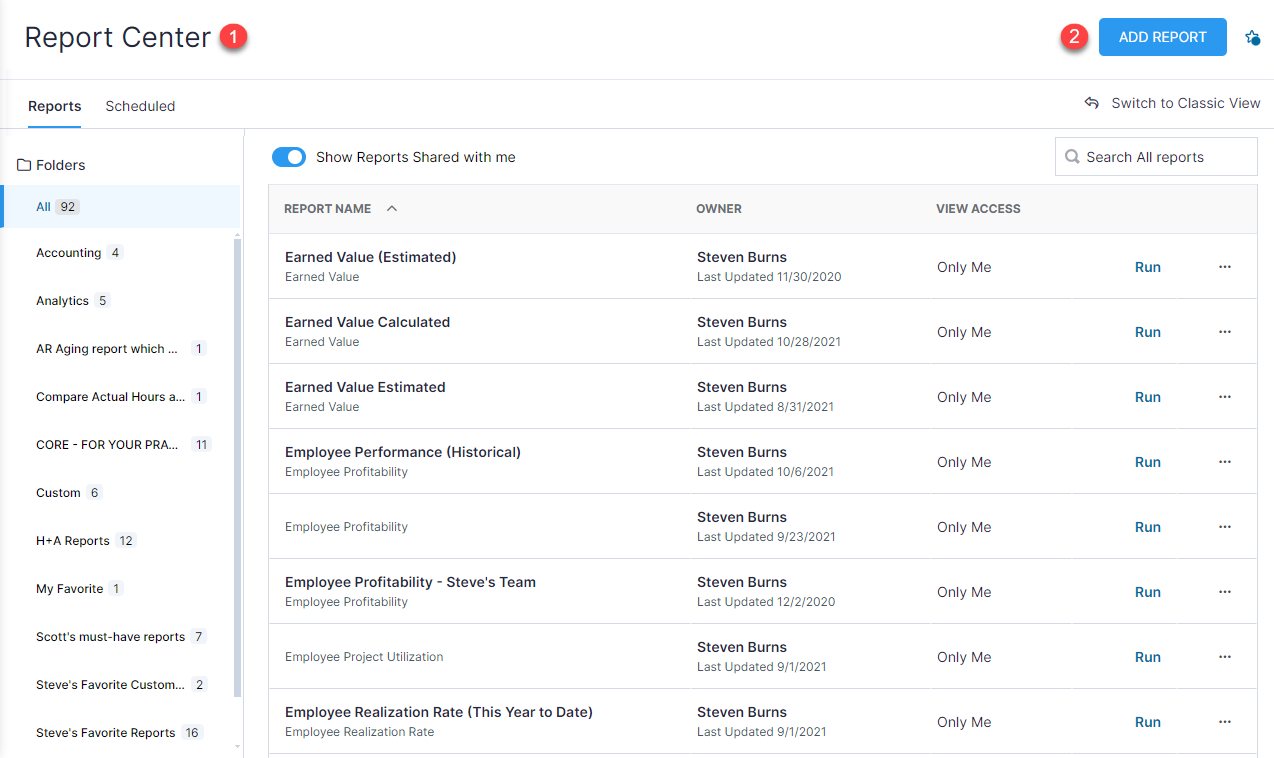 Report Center – CORE Help Center