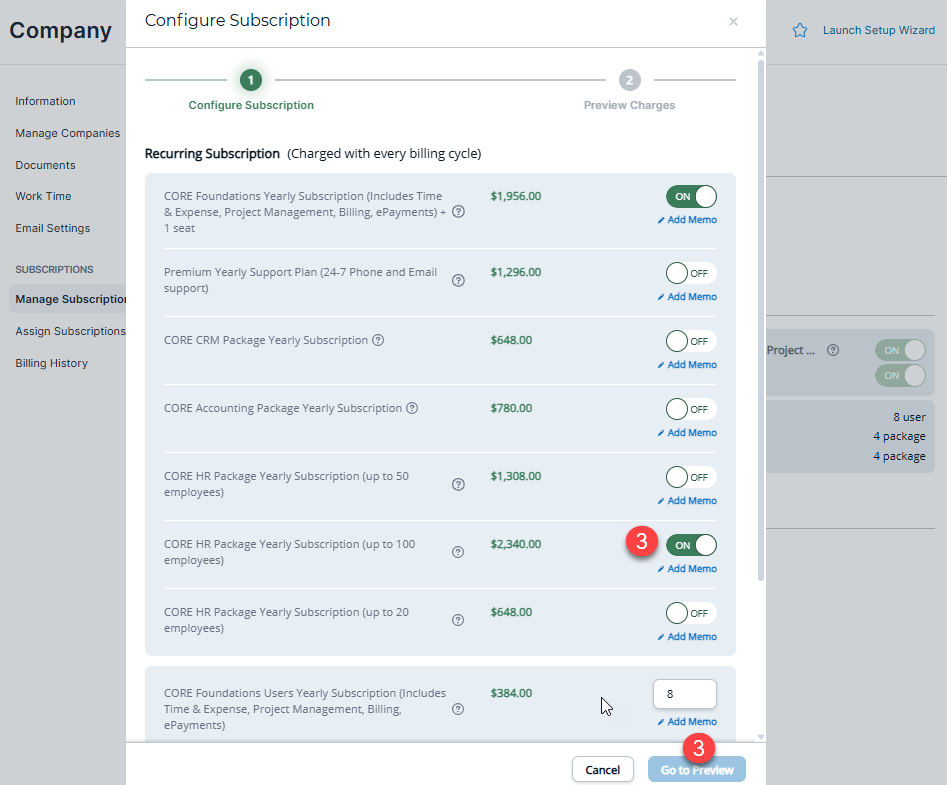 Manage Subscriptions – CORE Help Center