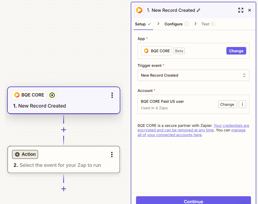 BQE CORE-Zapier Integration – CORE Help Center