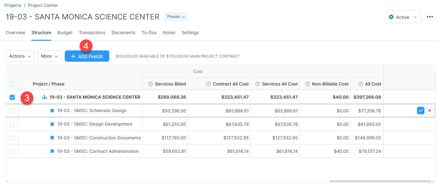 Project Center: Structure – CORE Help Center